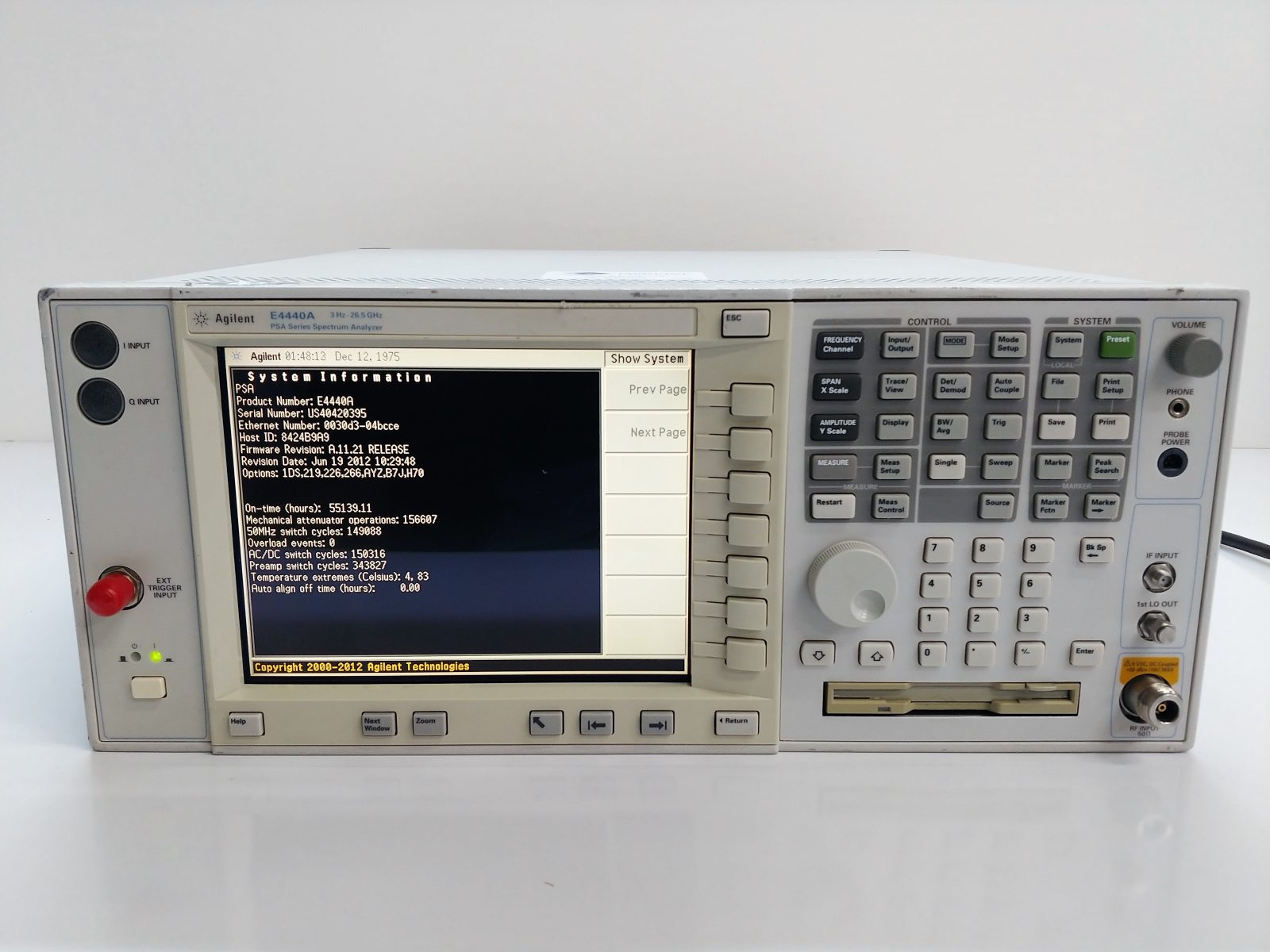 HP Agilent E4440A PSA Series Spectrum Analyzer 3 Hz 26 5 GHz W HP Agilent E4440A PSA Series Spectrum Analyzer 3 Hz 26 5 GHz W