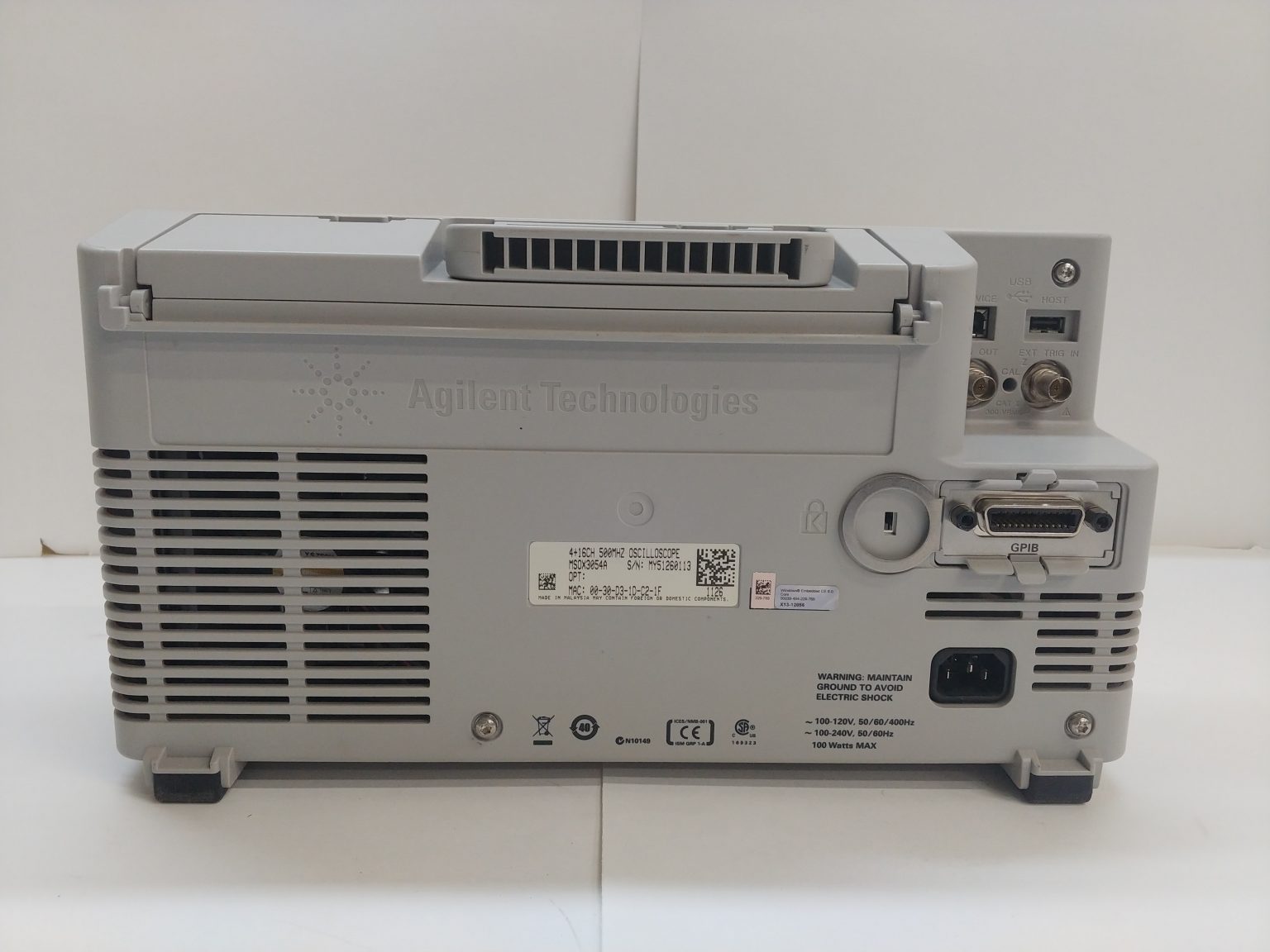 Keysight MSOX3054A Mixed Signal Oscilloscope: 500 MHz, 4 Analog Plus 16 ...