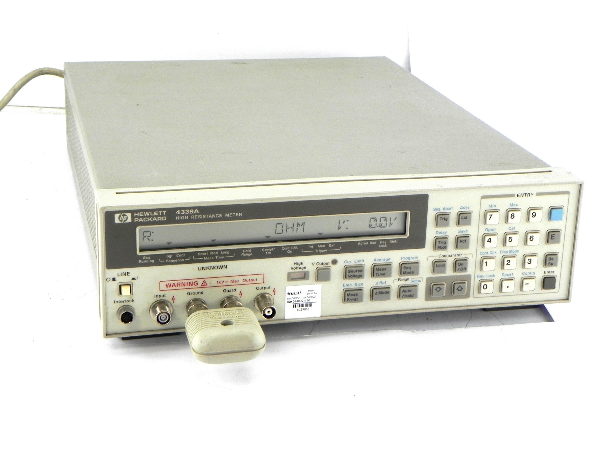 Keysight 4339A High Resistance Meter with 04339-60003 - Global Test ...