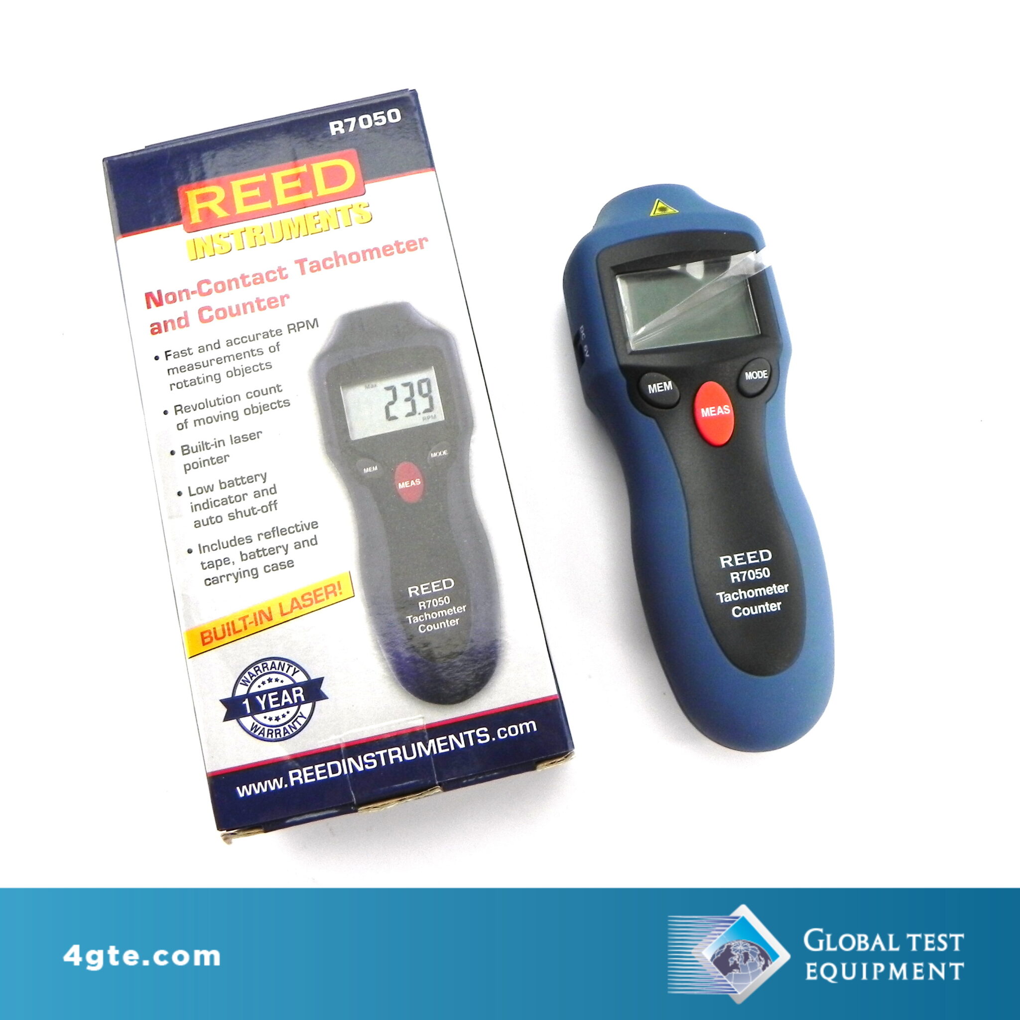 Reed R7050 Non-Contact Tachometer and Counter - Global Test Equipment