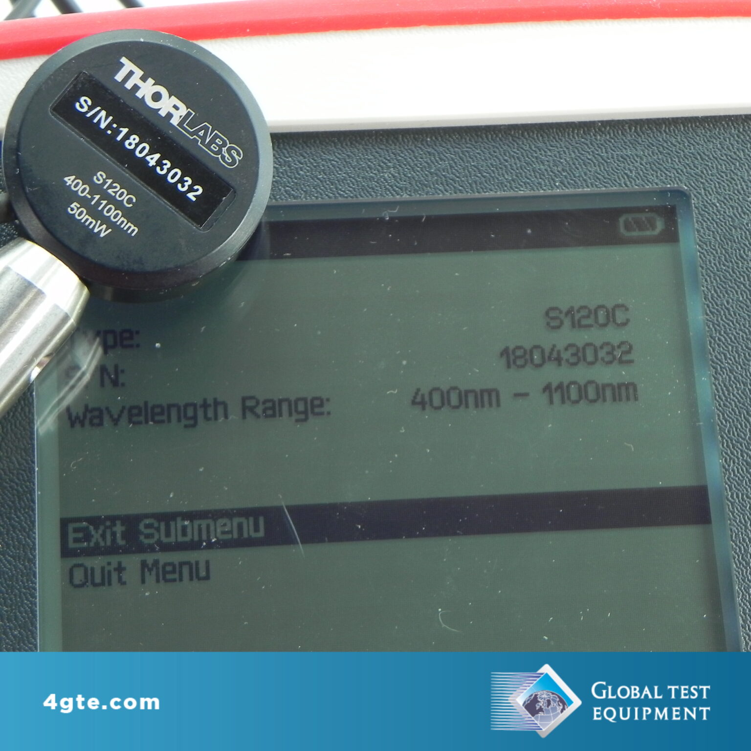 Thorlabs PM100D Optical Power Meter S120C Sensor 4001100nm 50mW and ...